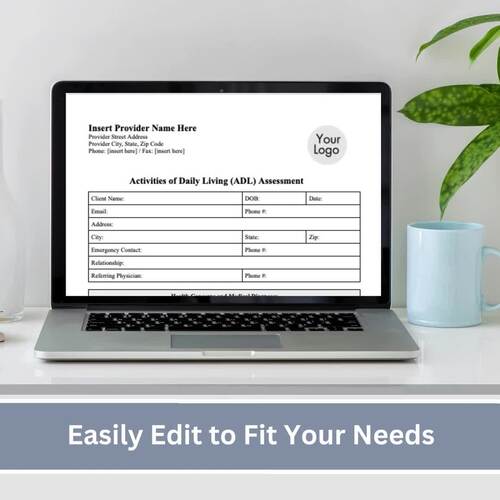 ADL Assessment Checklist Activities of Daily Living Worksheet Editable ...