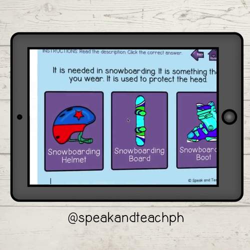Winter Sports Language Activities No Prep Speech Therapy Boom Cards™