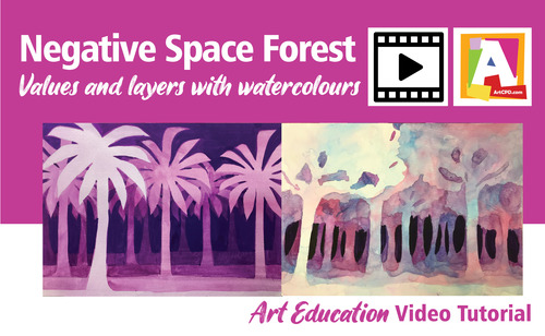 Negative Space Forest Video Tutorial by Art CPD | TPT