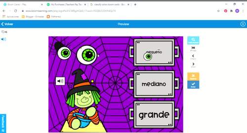 BOOM CARDS HALLOWEEN: Clasificar por tamaños | Digital Math Game in Spanish