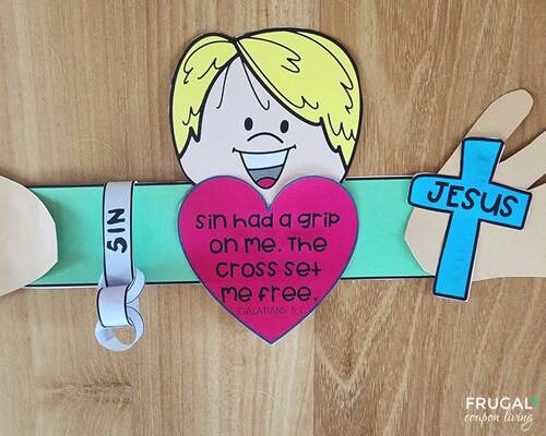 Sin & Salvation Craft, “Sin Had a Grip on Me” Jesus Sets Us Free Activity