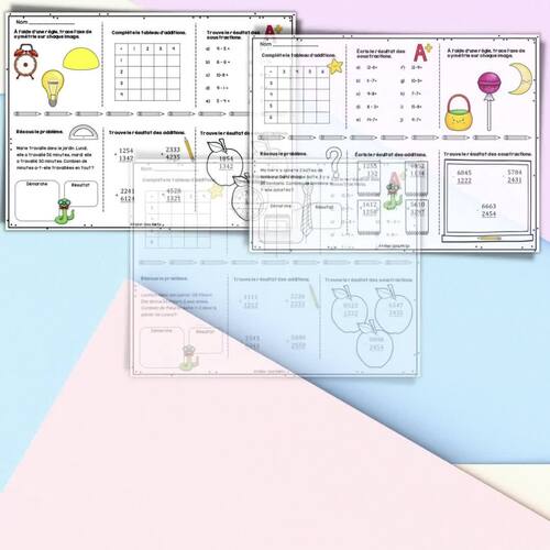 Travail du matin Math 3e-Révision / 3 Gr Math Morning Work /Review/Homework