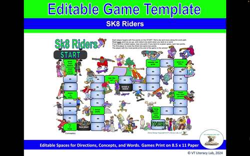 Editable Phonics Game | Skateboard Theme | SK8 Riders by VT Literacy ...