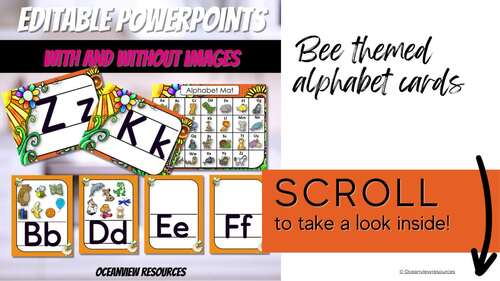 Bumble Bee Theme Alphabet Cards- huge pack. Décor Pack by Oceanview ...