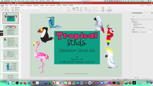 Tropical Birds Classroom Decor Theme 397 Pages MEGA Pack Posters Labels ...