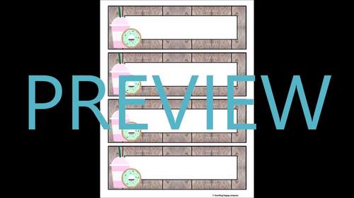 Coffee and Doughnuts Blank Labels by Teaching Happy Campers | TPT