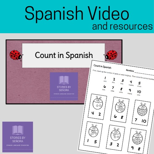 Spanish Video & Worksheet--Count to 10 by Stories by Senora | TPT