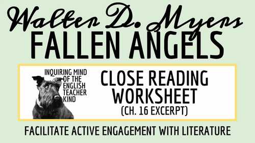 Fallen Angels by Walter Dean Myers Chapter 16 Close Reading Analysis ...