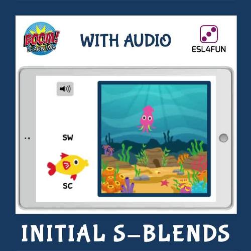 Boom Cards - Initial S-Blends by ESL4FUN | TPT