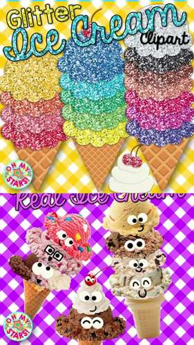 Ice Cream Clipart/Reward Bundle by OH MY STARS | TpT
