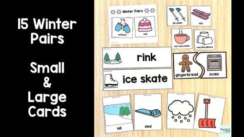 Winter Pairs Vocabulary Activities for Language, Word Associations ...