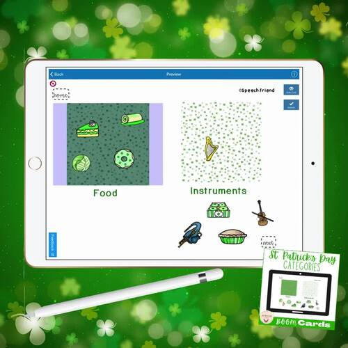 St. Patrick's Day Categories Boom Cards by Speech Friend | TPT