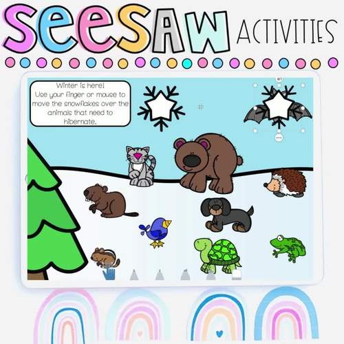 Seesaw Digital Learning Hibernation Science and Literacy Digital Activities