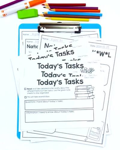 National Parks Project End of the Year Fun Writing Research Informative ...