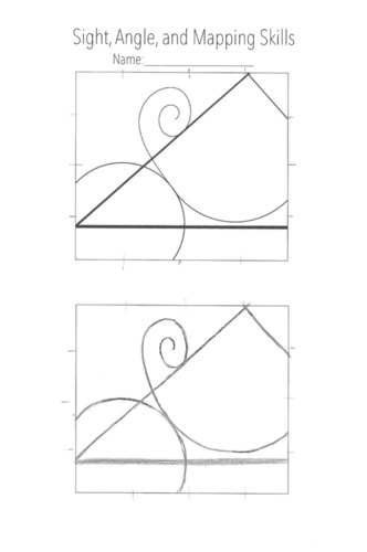 Sight, Angle, and Mapping Practice Worksheet and Tutorial | TPT