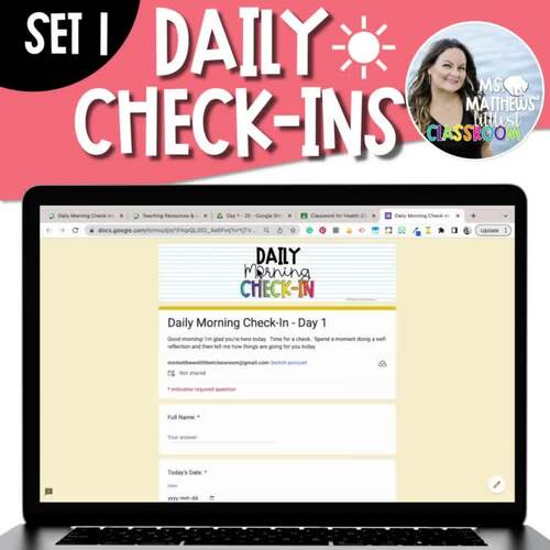 Daily Morning Check-Ins Bundle | SET 1 | 180 Google Forms | TPT