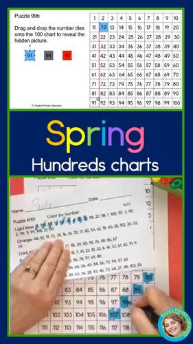 Spring 100s Charts | Hundreds Chart Mystery Pictures Print and DIGITAL