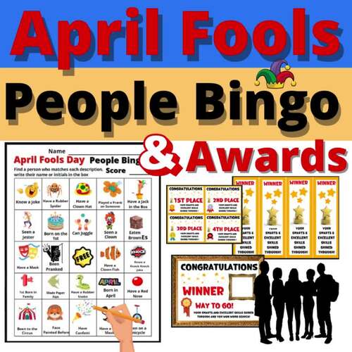 April Fools Day People Bingo Group Activity April Holiday Resource No Prep