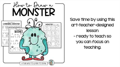 Monster Art Activity • How to Draw a Monster • Easy Halloween Sub Plan