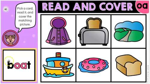 OA, OE, and OW - Digital Read and Cover | Distance Learning | Google Slides