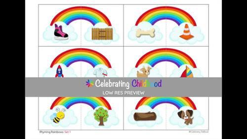 Rhyming Rainbows (for A4 Paper) by Celebrating Childhood | TpT
