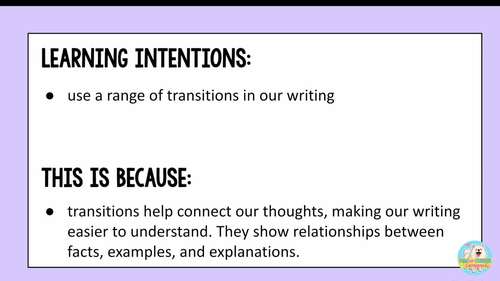 Grades 4-6 | Digital Slides - Transitions (Expository Writing) | TPT