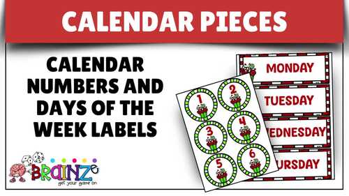 Christmas/December Calendar Square Bundle | Days of the Week | Bulletin ...