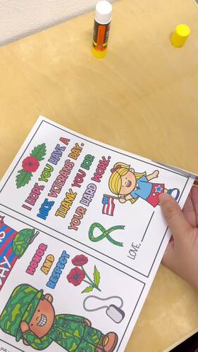 Veterans Day Thank You Card Craft – Foldable Writing Activity | K–3