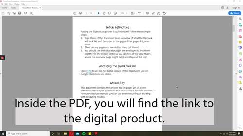 Parts of Speech Introduction Flip Book Digital and Paper - Distance ...