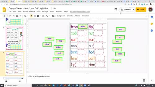 Distance Learning Google Slides Fun Phonics Work 2 syllable words ...