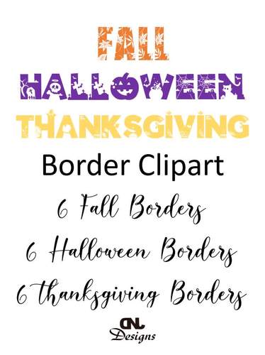 Fall-Halloween-Thanksgiving Border Clipart Pack by DNJDesigns and ...