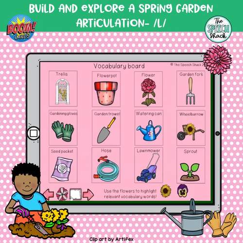 Spring Garden Articulation BOOM Cards™- /l/ by The Speech Shack | TPT
