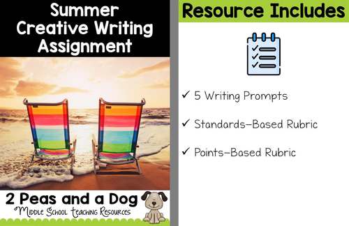 Summer Creative Writing Assignment by 2peasandadog | TpT