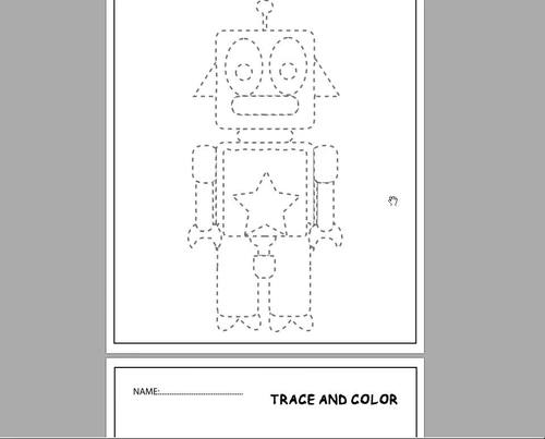 Prewriting Activity Robot Tracing Shapes by FunnyArti | TPT