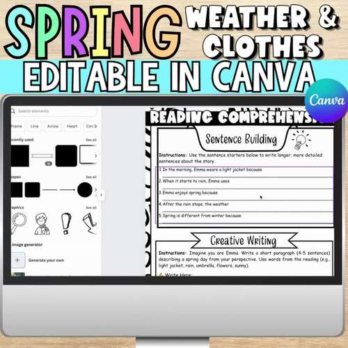 Differentiated ESL Activities: Spring Weather & Clothes Worksheets for ...