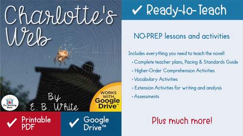 Charlotte's Web Novel Study Book Unit by The Teaching Bank | TPT