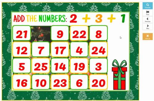 Christmas Math Boom Cards Adding Three Numbers Mystery Picture ...