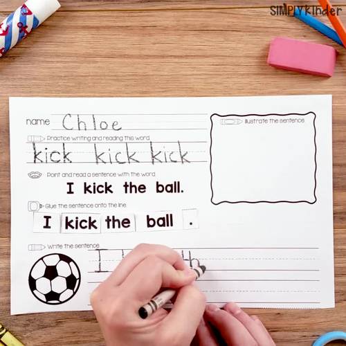 Winter Cut and Glue Sentences by Simply Kinder | TpT