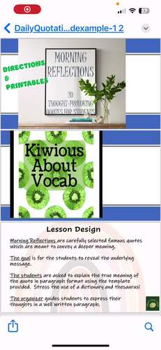 Quotes for Analysis and Daily Inspiration, Writing Templates | TPT