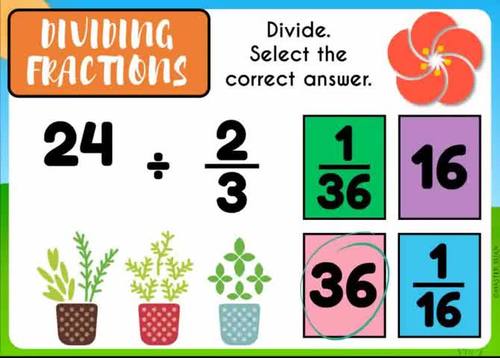 Division Of Fractions Practice By Mixed Numbers, Whole Numbers Spring ...