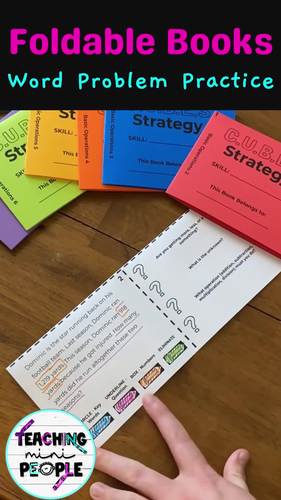 CUBES Math Strategy Word Problems Worksheets | 4th Grade Hands on Foldable
