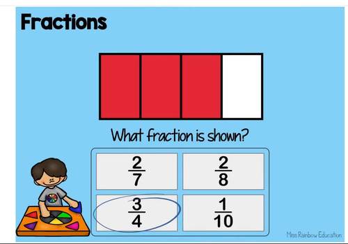 Fractions - Boom Cards by Boom Cards by Miss Rainbow Education | TPT