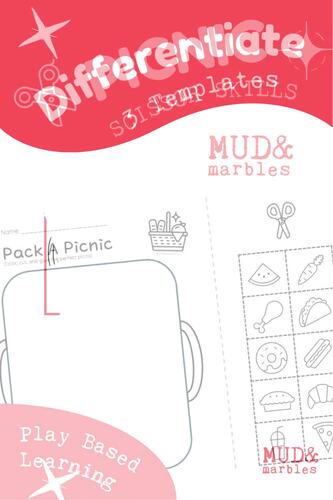 Pack a Picnic Scissor Skills | Differentiated Cut and Paste Fine Motor ...