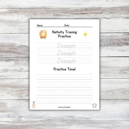 Nativity Tracing Worksheets | Christmas Handwriting Practice + Coloring ...