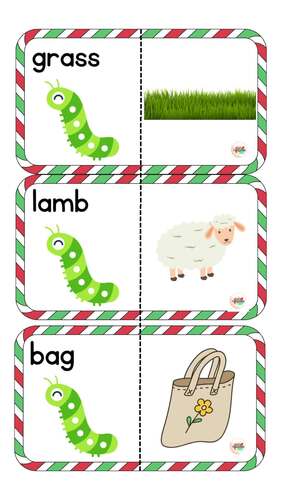 SPRING WORDS SHORT VOWEL MATCHING Spring-themed Literacy Center Activity.