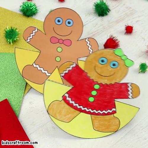 Rocking Gingerbread Man Craft - Christmas Craft by Kids Craft Room