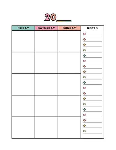 2 Page Calendar Planner Pages Printable, Undated Calendar, Teacher Planner