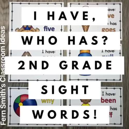 2nd Grade I Have Who Has Card Game by Fern Smith's Classroom Ideas