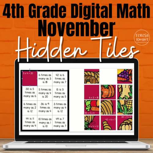 Hidden Picture Tiles Thanksgiving Math Activity 4th Grade | Distance ...