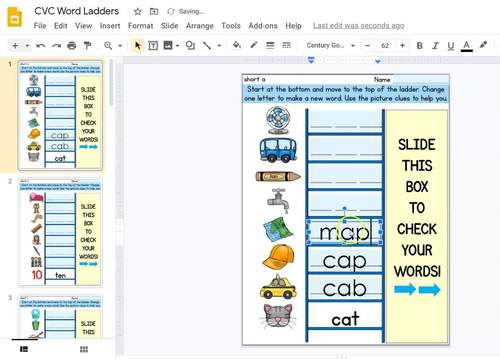 Word Ladders - Word Chains - Printable and Digital Phonics Activities